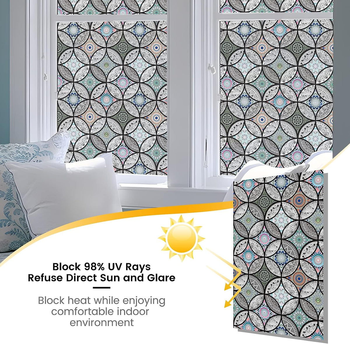 Static window Film privacy for Home Decor decorative stained glass ...